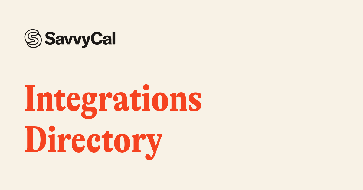 Integrations • SavvyCal